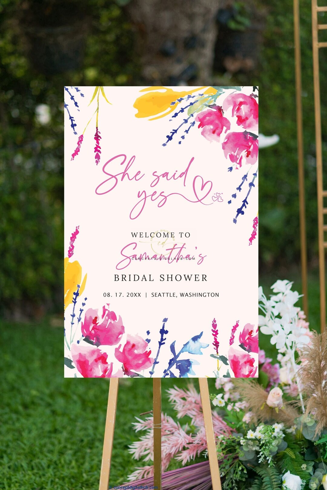 Painted Bridal Shower Welcome Board - Etsy