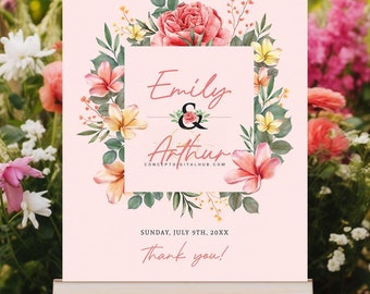 Pink Colored Wedding Reception Welcome Sign Board - Etsy