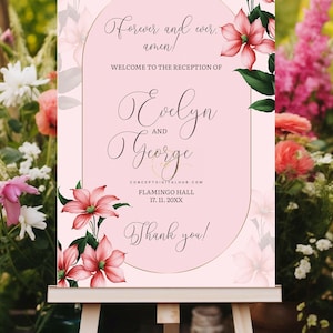 Pink Colored Wedding Reception Welcome Sign Board - Etsy