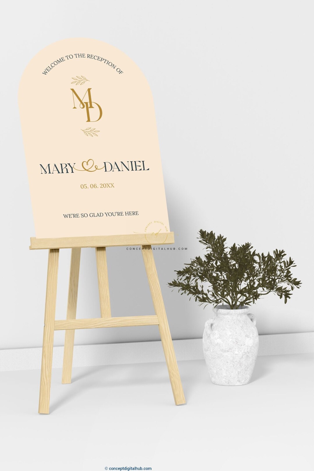 Reception Welcome Sign Board in Gold - Etsy