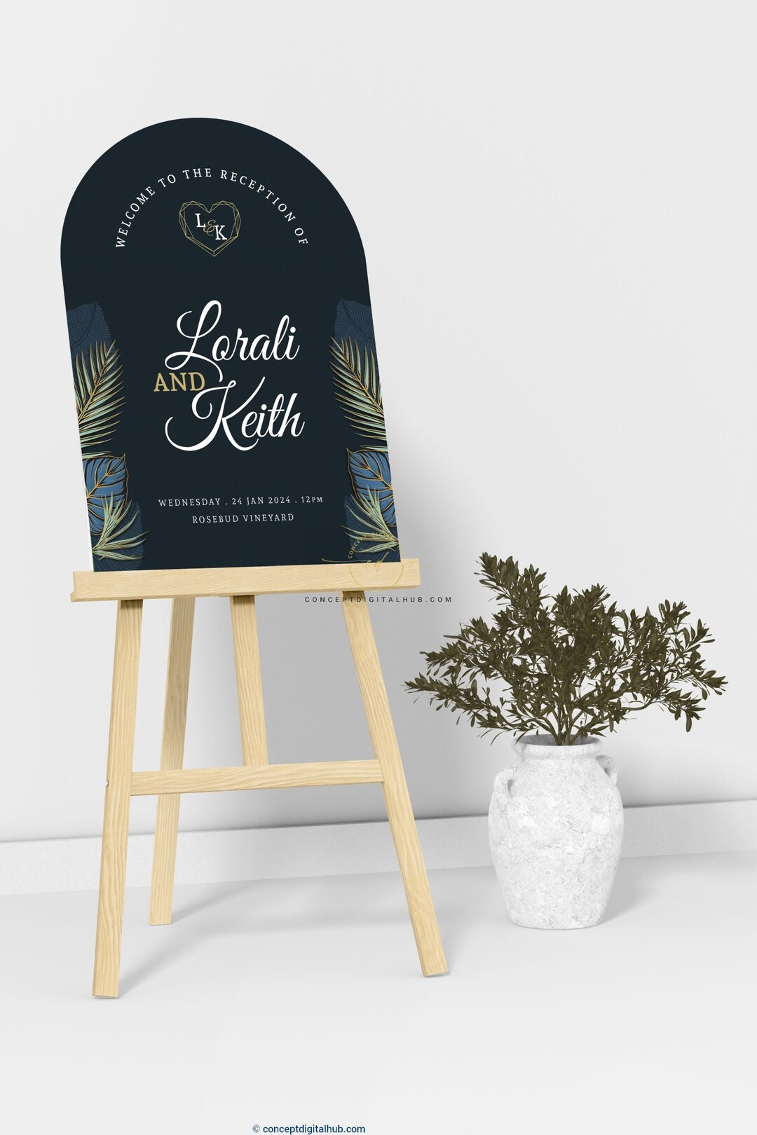 Dark Color Reception Welcome Sign Board - Etsy