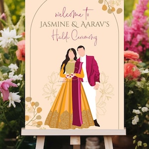 Haldi Ceremony Welcome Sign Board - Etsy