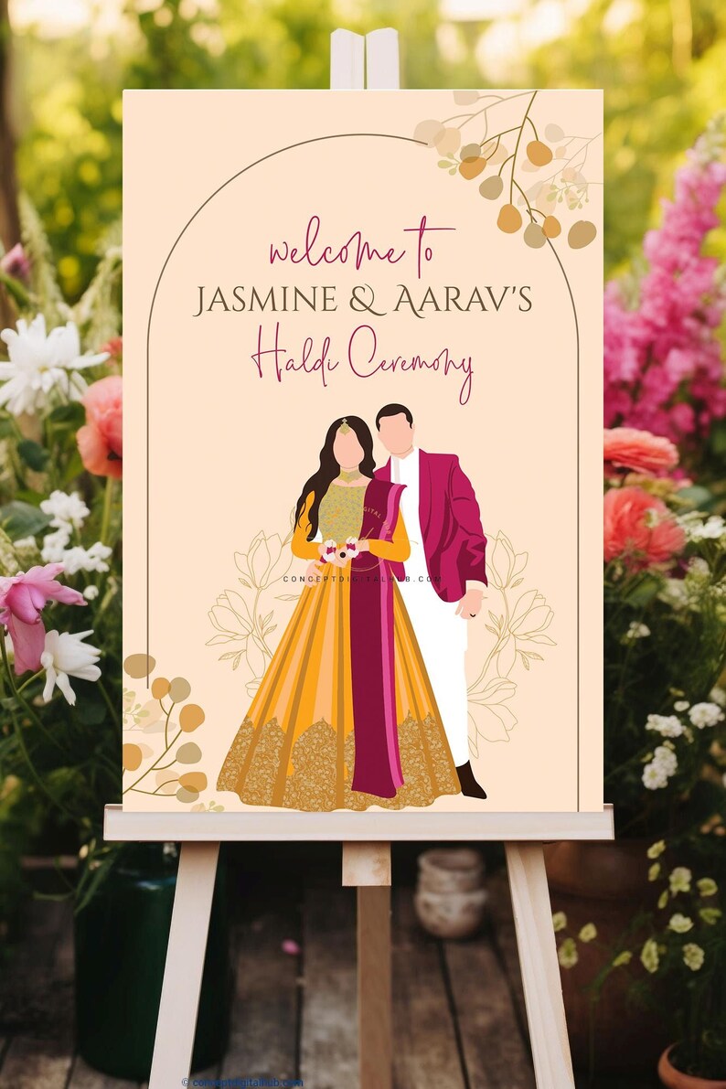 Haldi Ceremony Welcome Sign Board - Etsy