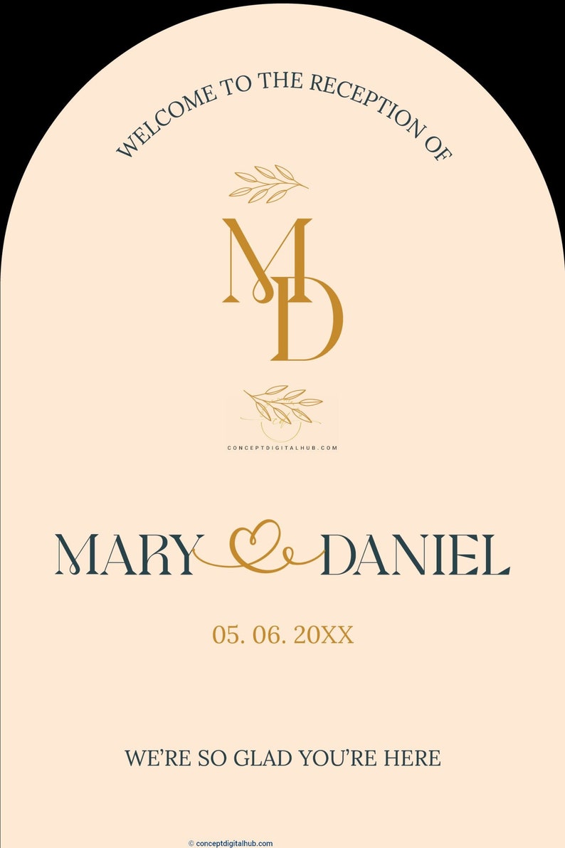 Reception Welcome Sign Board in Gold - Etsy