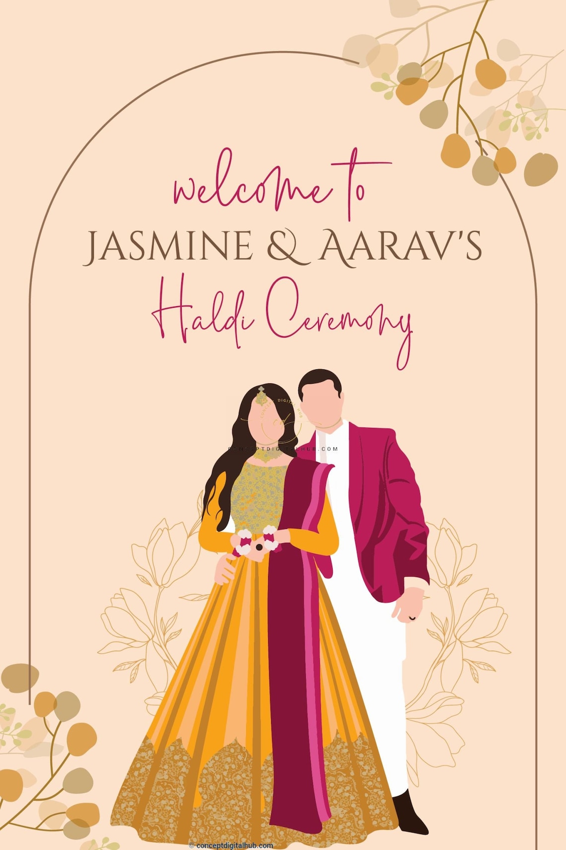 Haldi Ceremony Welcome Sign Board - Etsy