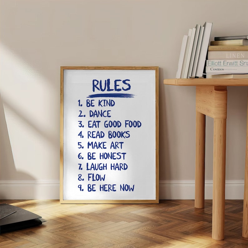 Rules Art Print, House Rules Wall Art Print, Trendy Art Print, House ...