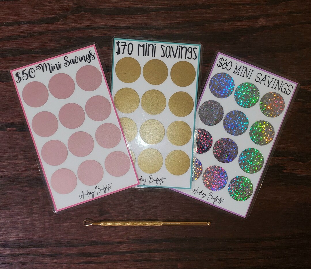 3 Pack Mini Scratch off Savings Challenges [laminated] | Cash Stuffing ...