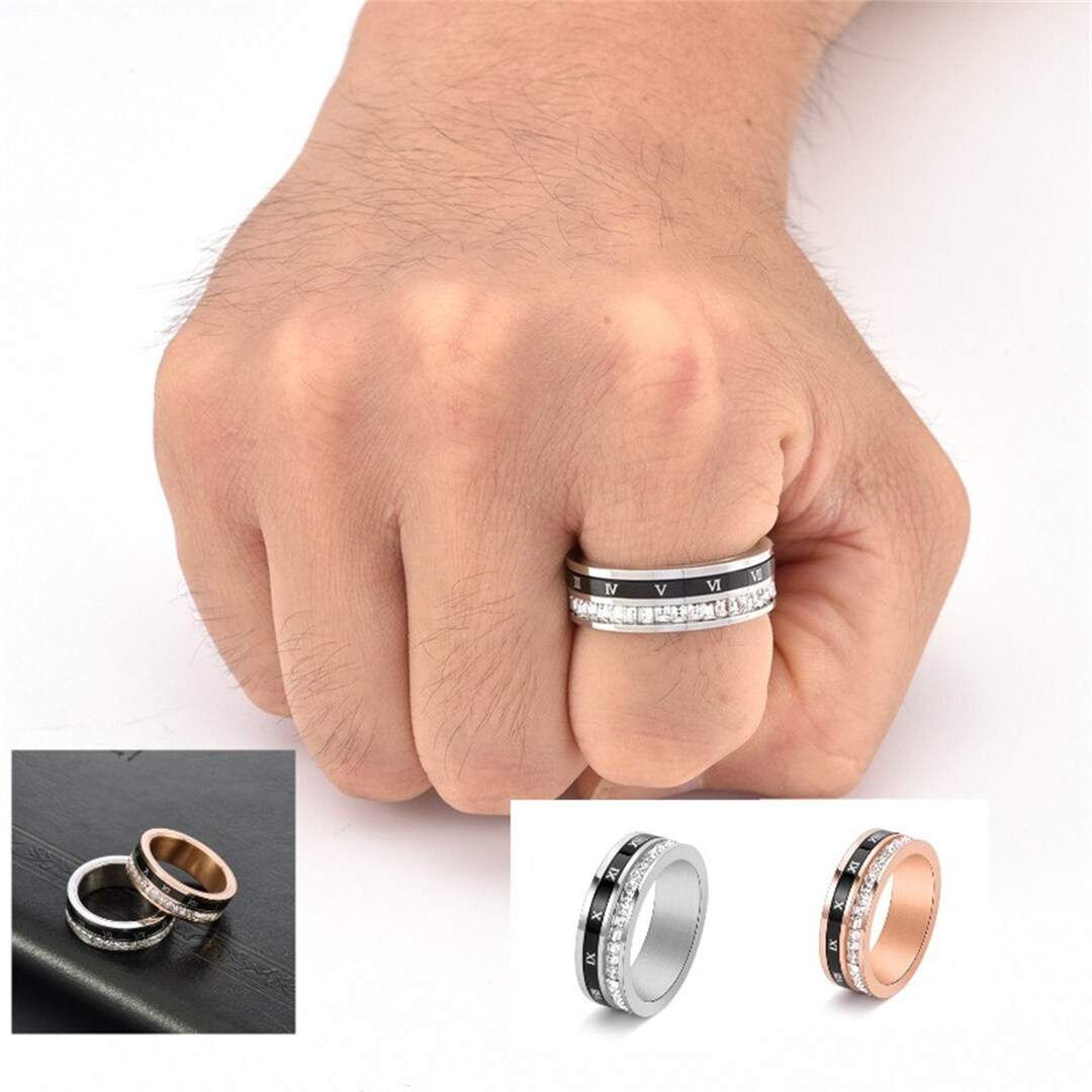 New Roman Numerals Can Spin Ring to Relieve Anxiety Spin Ring - Etsy