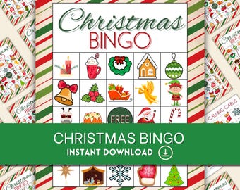 Christmas Bingo | 40 Unique Printable Bingo Cards | Christmas Games ...
