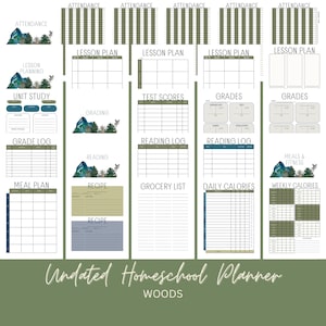 Woods Homeschool Planner Printable Lesson Planner Meal - Etsy