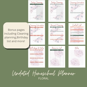 Homeschool Planner Printable | Floral | US Letter, A5, A4, 7x9.25 in ...