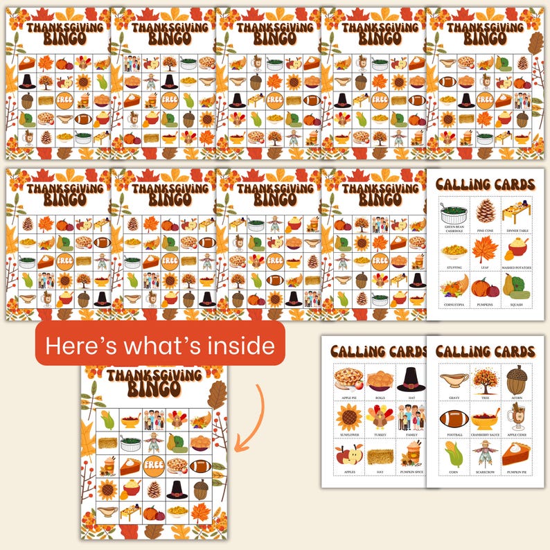 Thanksgiving Bingo | Printable Bingo Cards | Family Games | Holiday ...