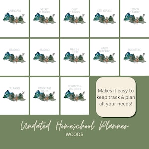 Woods Homeschool Planner Printable Lesson Planner Meal - Etsy