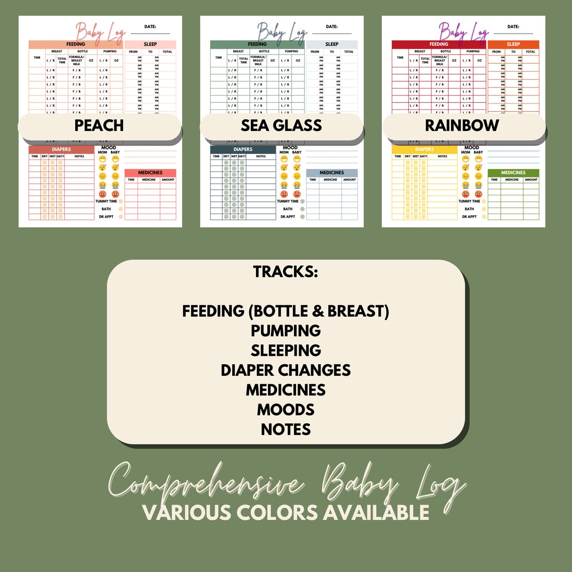 Baby Log Printable Strawberry Newborn Log Baby Care Log Pumping Log ...