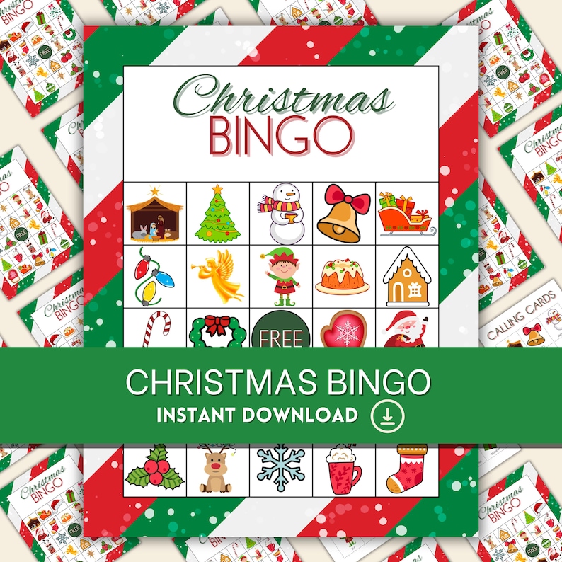 Christmas Bingo | 40 Unique Printable Bingo Cards | Christmas Games ...