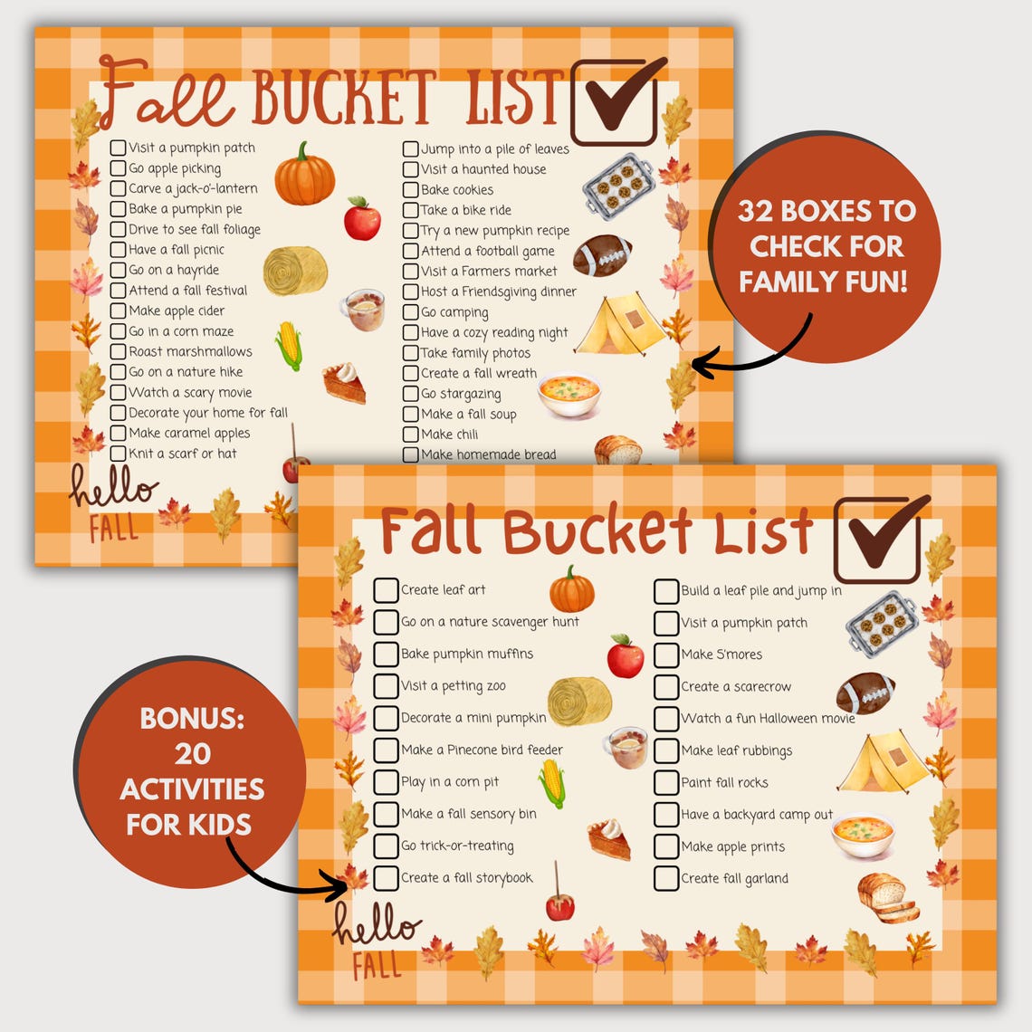 Fall Bucket List Printable | Kids Fall Bucket List | Kids Fall Crafts ...