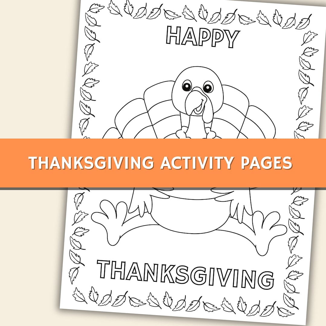 Thanksgiving Activity Pages Thanksgiving Coloring Pages - Etsy