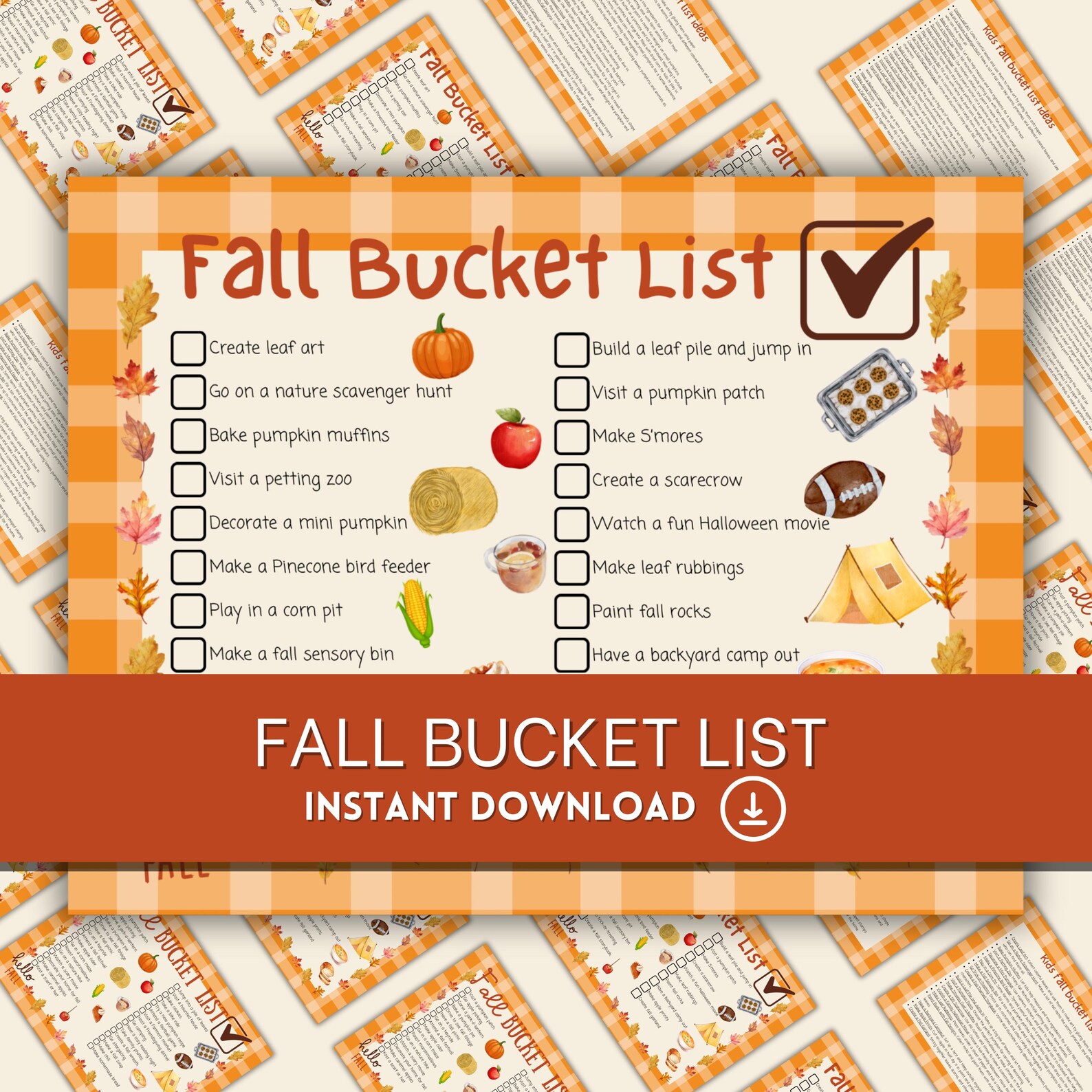 Fall Bucket List Printable | Kids Fall Bucket List | Kids Fall Crafts ...