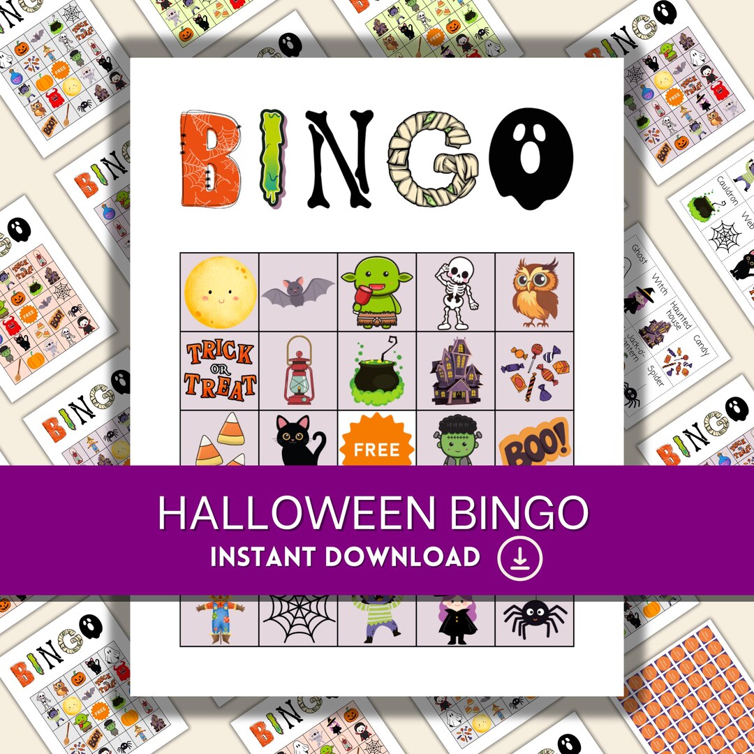 Halloween Bingo | Classroom Bingo | Holiday Bingo | 50 Bingo Cards ...