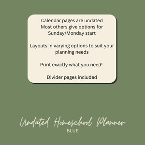 Blue Homeschool Planner Printable: Undated, All-in-one (PDF) - Etsy