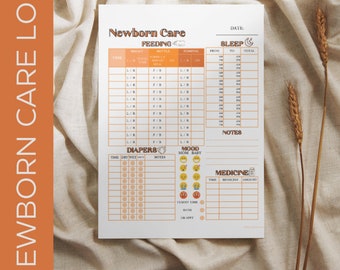 Green Baby Care Log: Newborn Tracker Printable (PDF) - Etsy