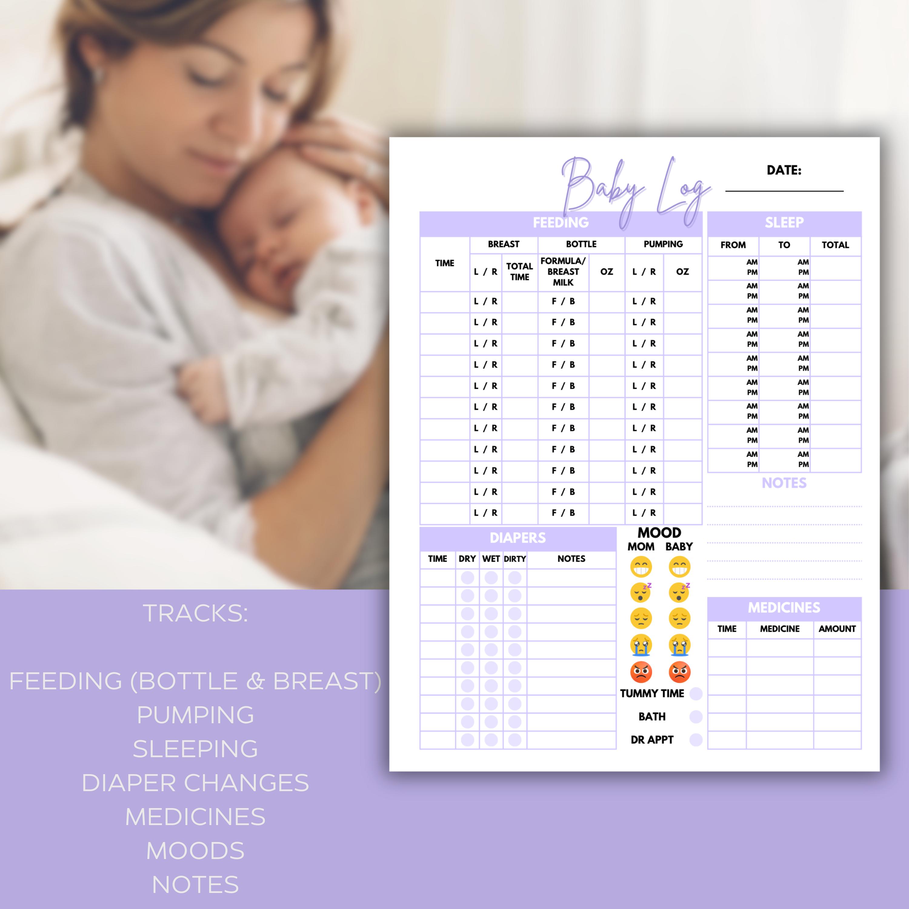 Baby Care Log Printable: Newborn Tracker (PDF) - Etsy