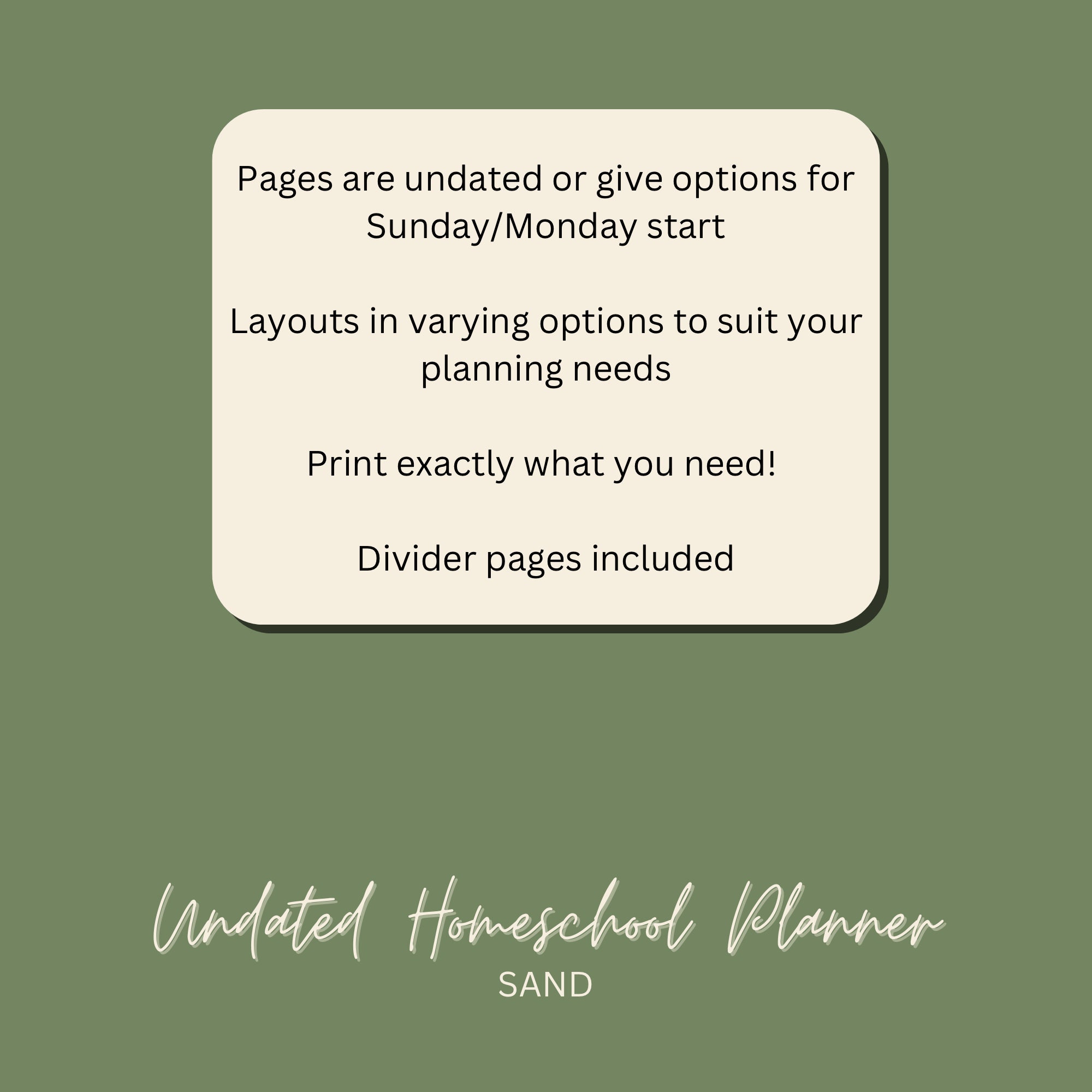 All in One Homeschool Planner Printable Sand Printable - Etsy