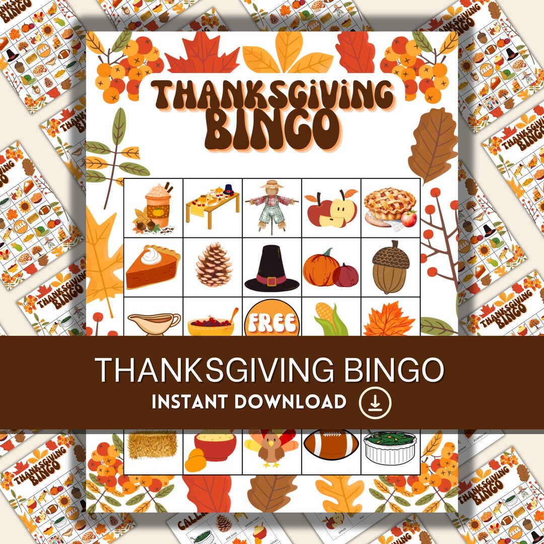 Thanksgiving Bingo | Printable Bingo Cards | Family Games | Holiday ...