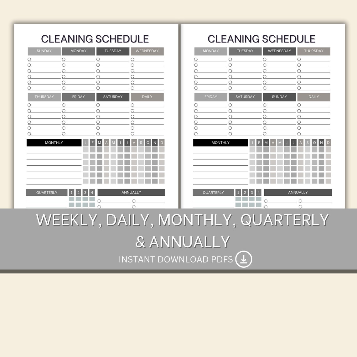 Cleaning Schedule Cleaning Checklist Fillable Cleaning Checklist Daily ...