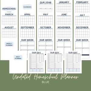 Homeschool Planner Printable | Blue | Undated | Lesson Planner ...