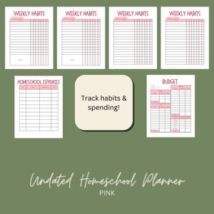 Pink Homeschool Planner Printable: Undated, All-in-one (PDF Print) - Etsy