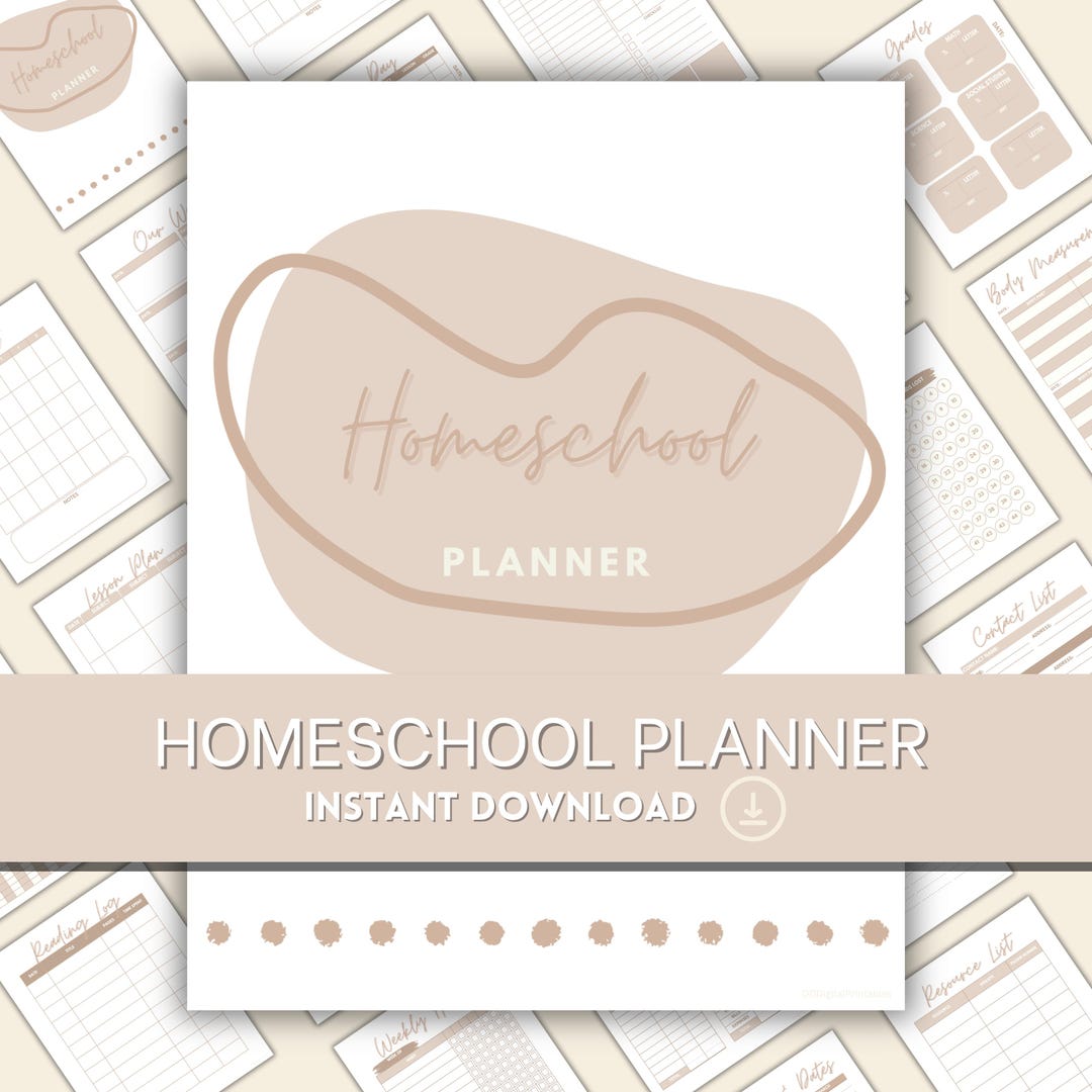 All in One Homeschool Planner Printable - Sand | Printable Planner ...