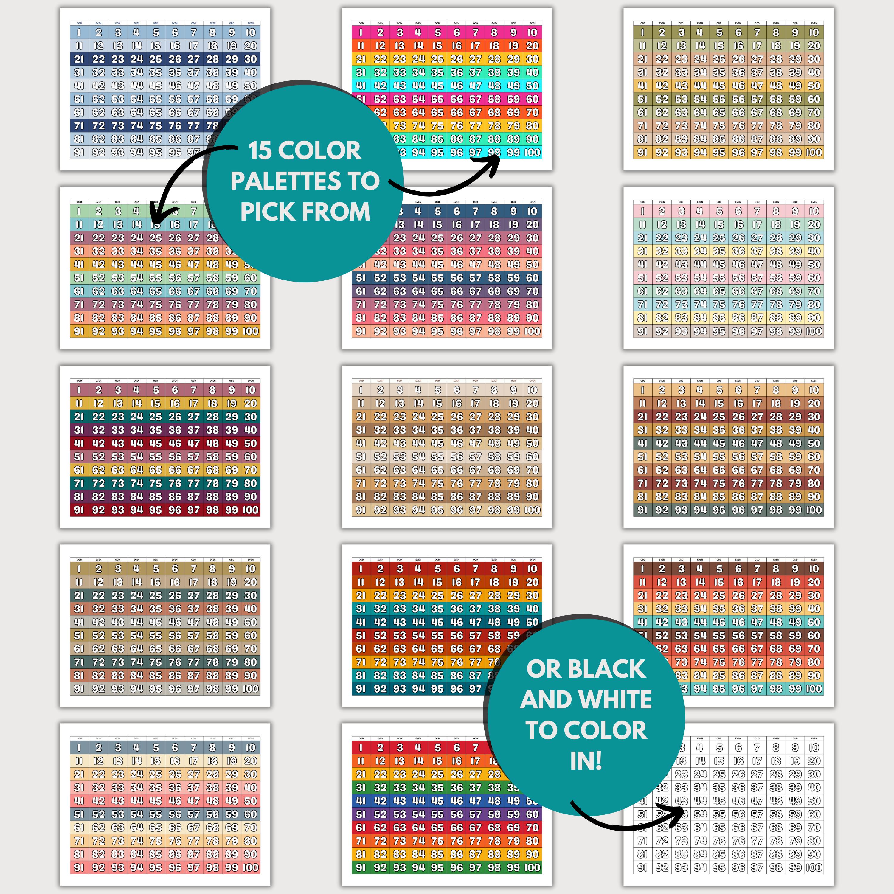 100 Chart Printable | 100s Chart | Homeschool Poster | Visual Resource ...