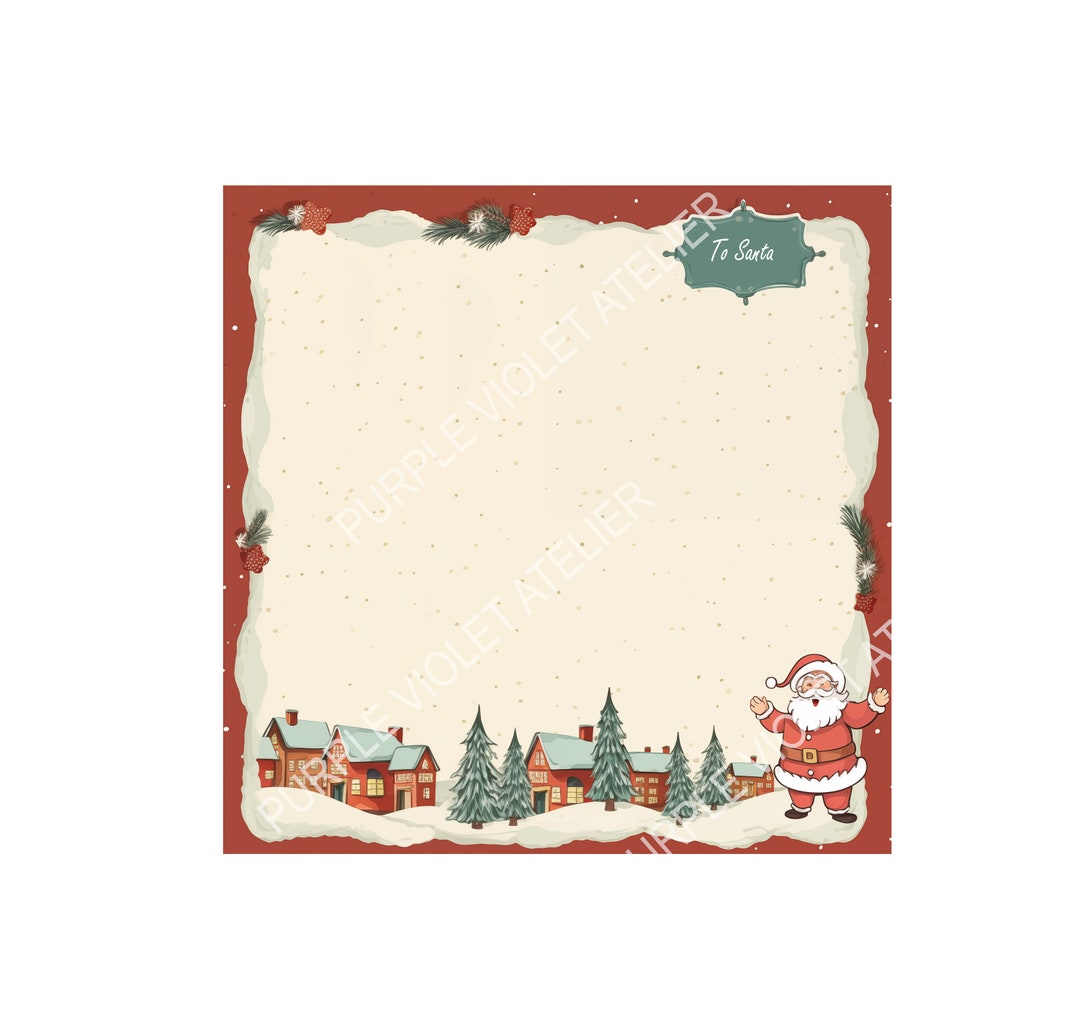 Letter to Santa Claus Template, Printable Template, Christmas Wish List ...