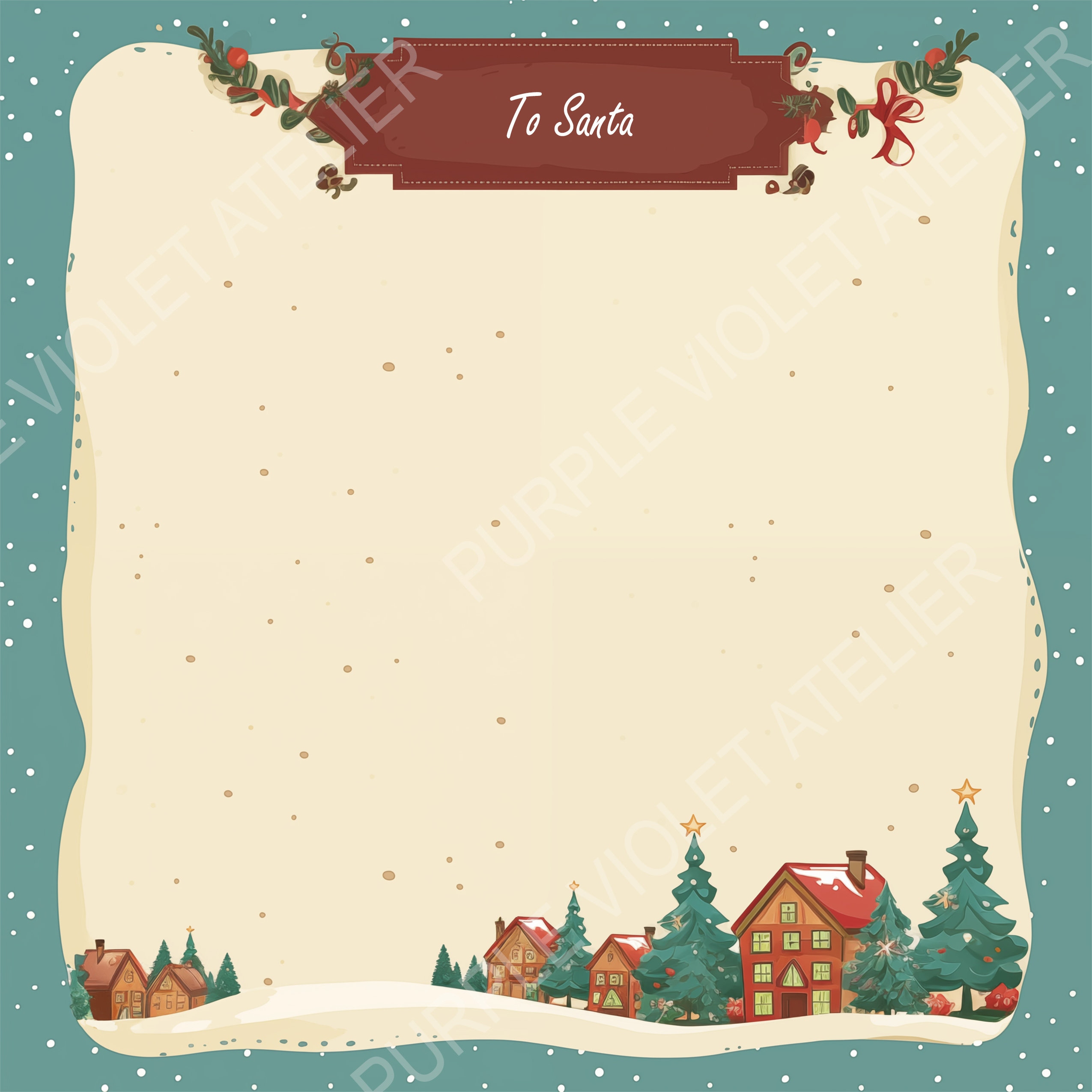 Letter to Santa Claus Template, Printable Template, Christmas Wish List ...