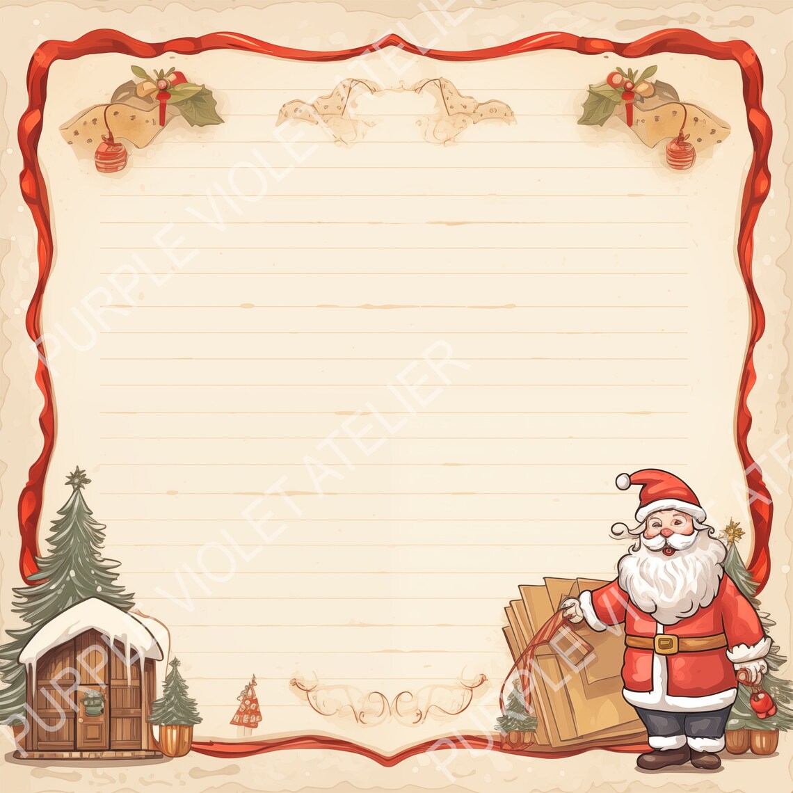 Letter to Santa Claus Template, Printable Template, Christmas Wish List ...