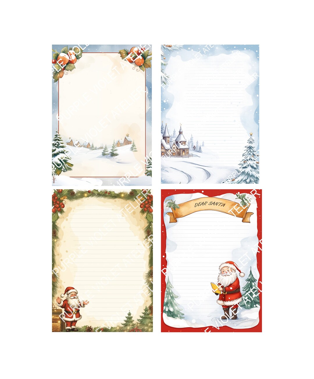 Letter to Santa Claus Template, Printable Template, Christmas Wish List ...