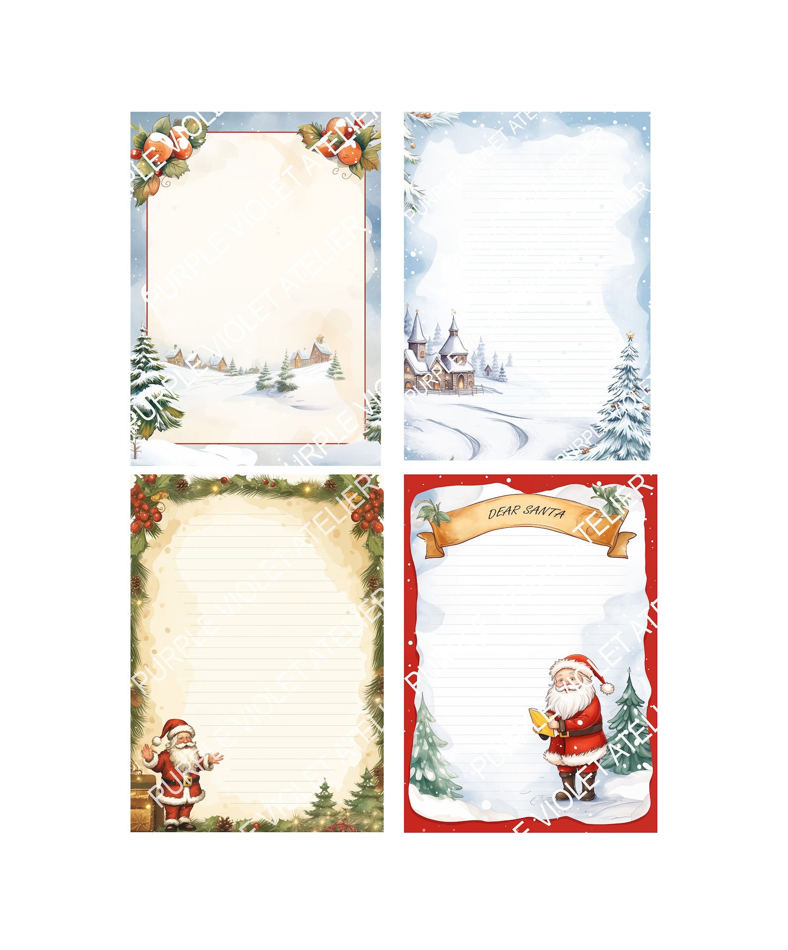 Letter to Santa Claus Template, Printable Template, Christmas Wish List ...