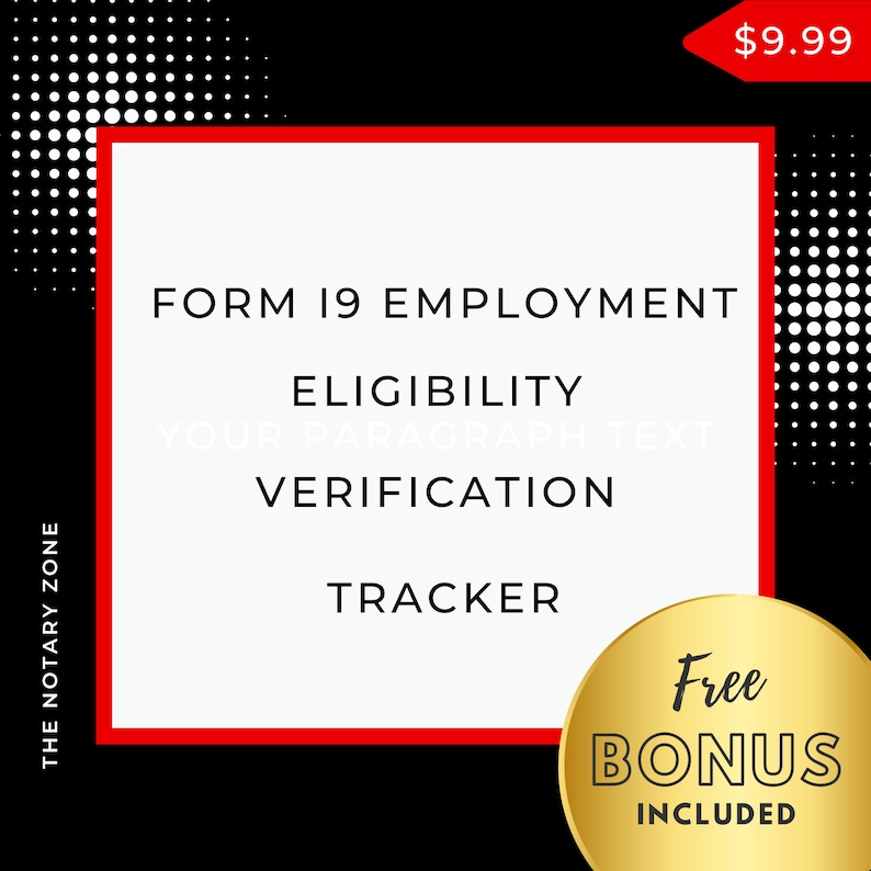 Form I9 Employment Eligibility Verification Tracker Sheet - Etsy