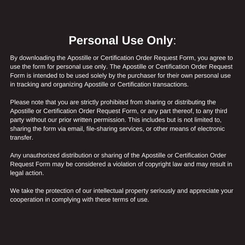 Apostille or Certification Order Request Form - Etsy