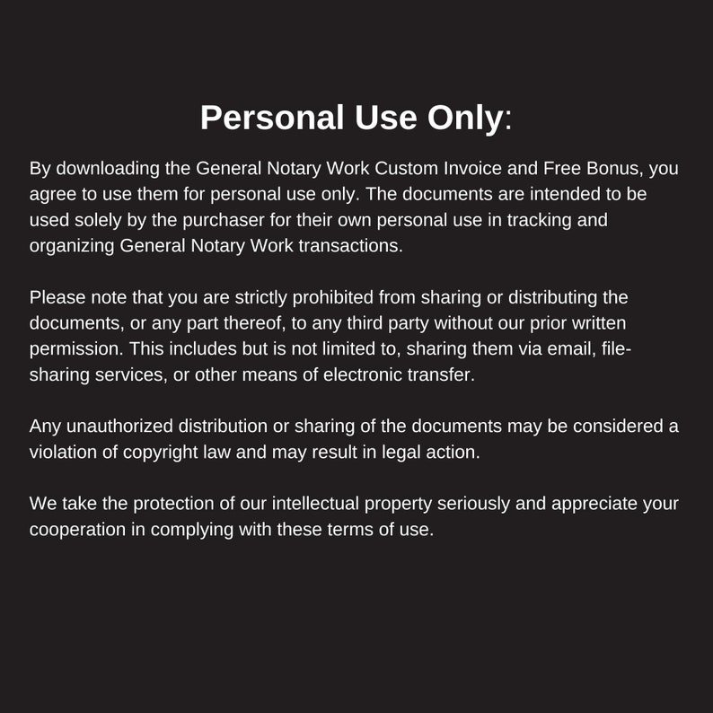 General Notary Work Custom Invoice - Etsy