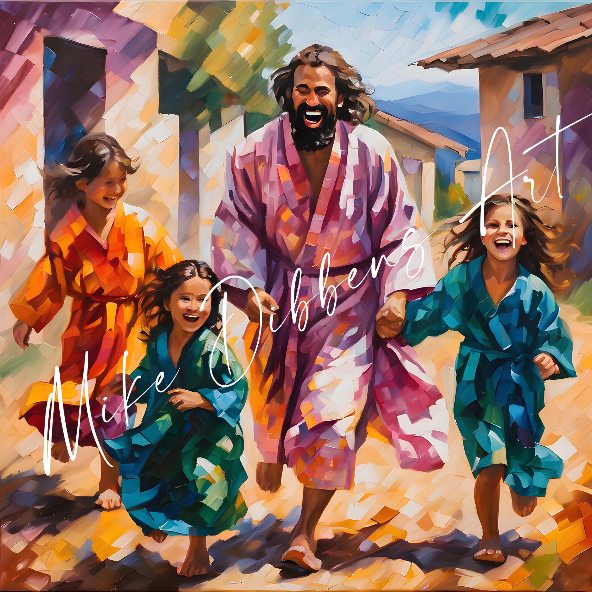 Digital Kids Laughing With Jesus - Etsy