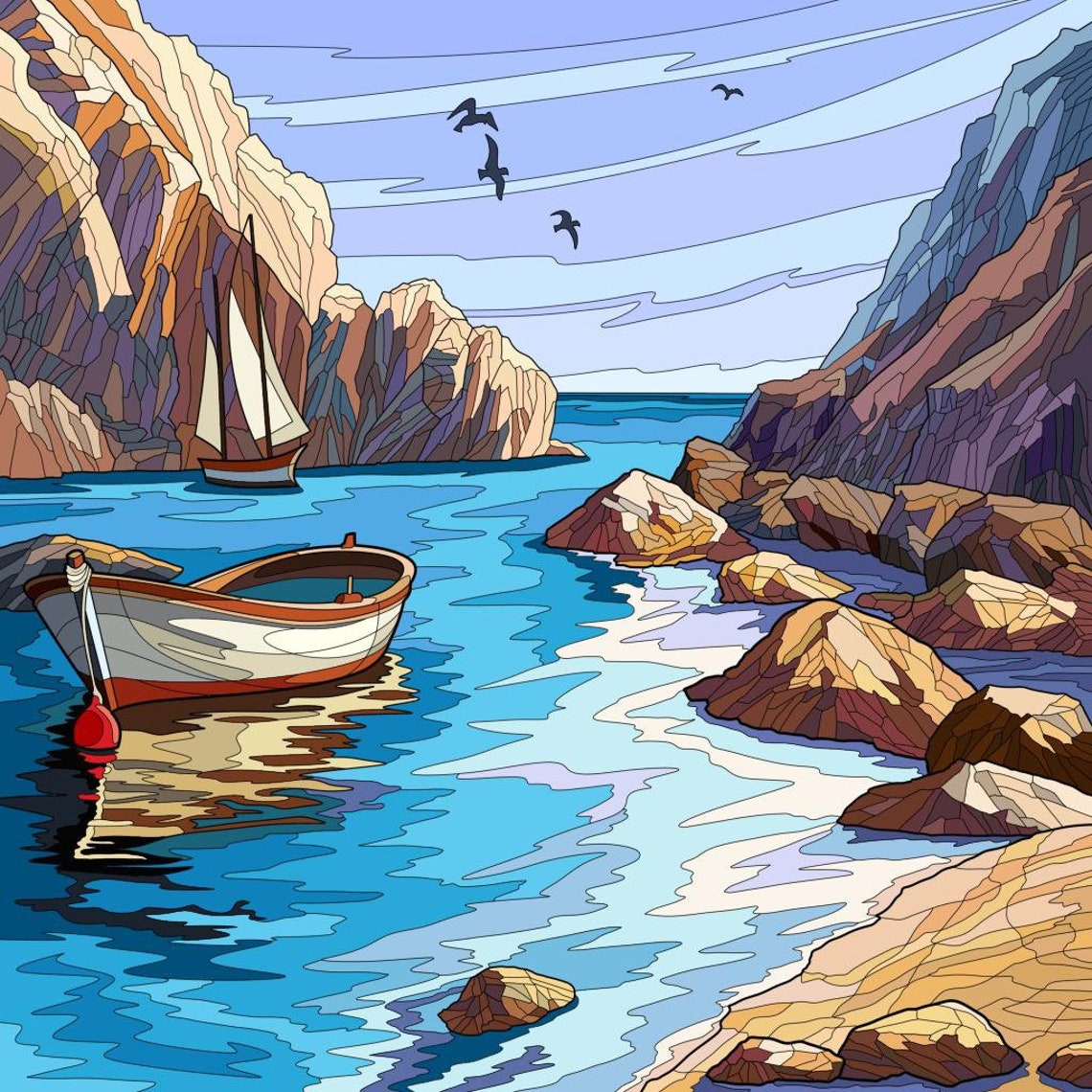 Digital Sea Beach Paintingdigital Download Wall Hanging - Etsy