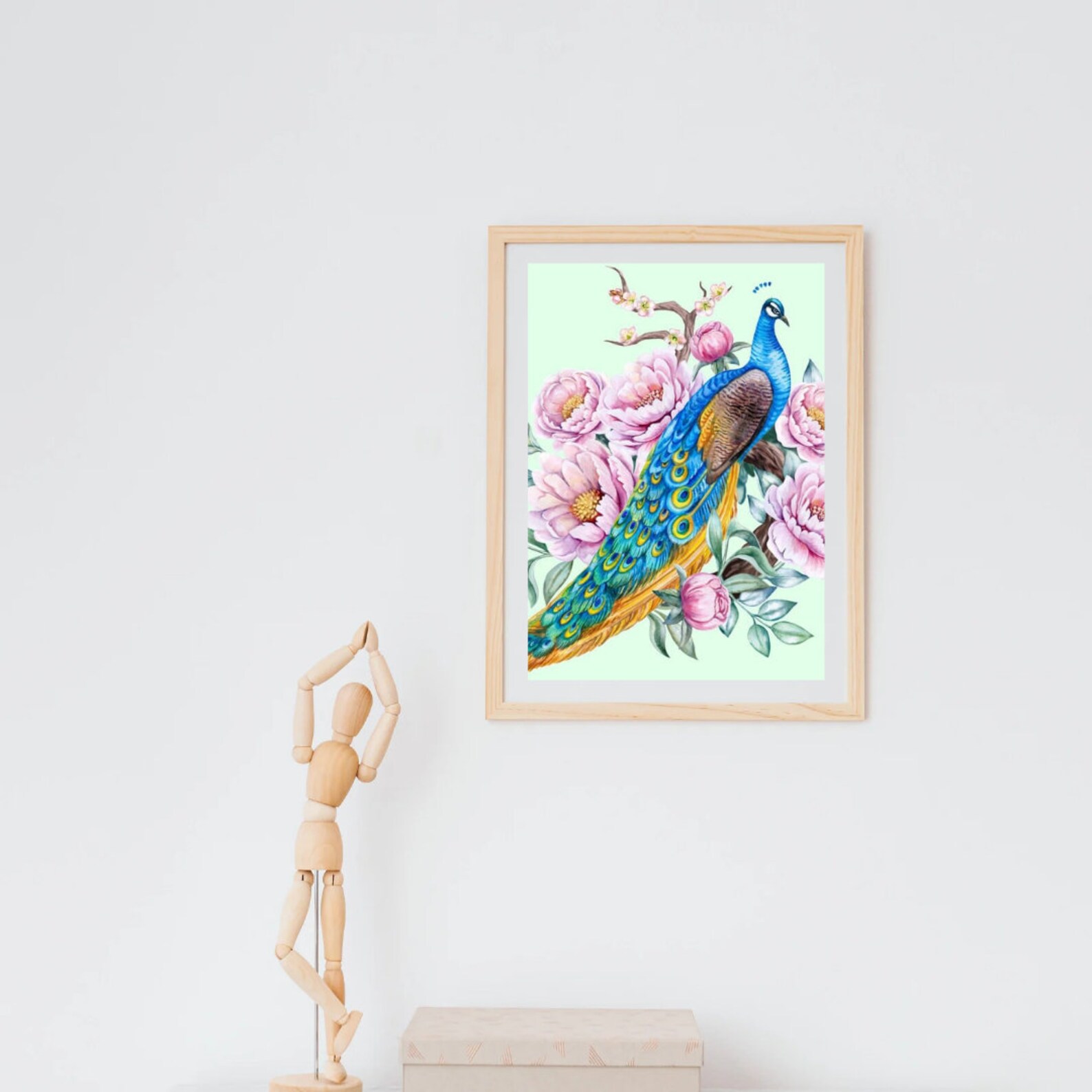 Digital Peacock Paintingdigital Download, Wall Hanging, House Warming ...