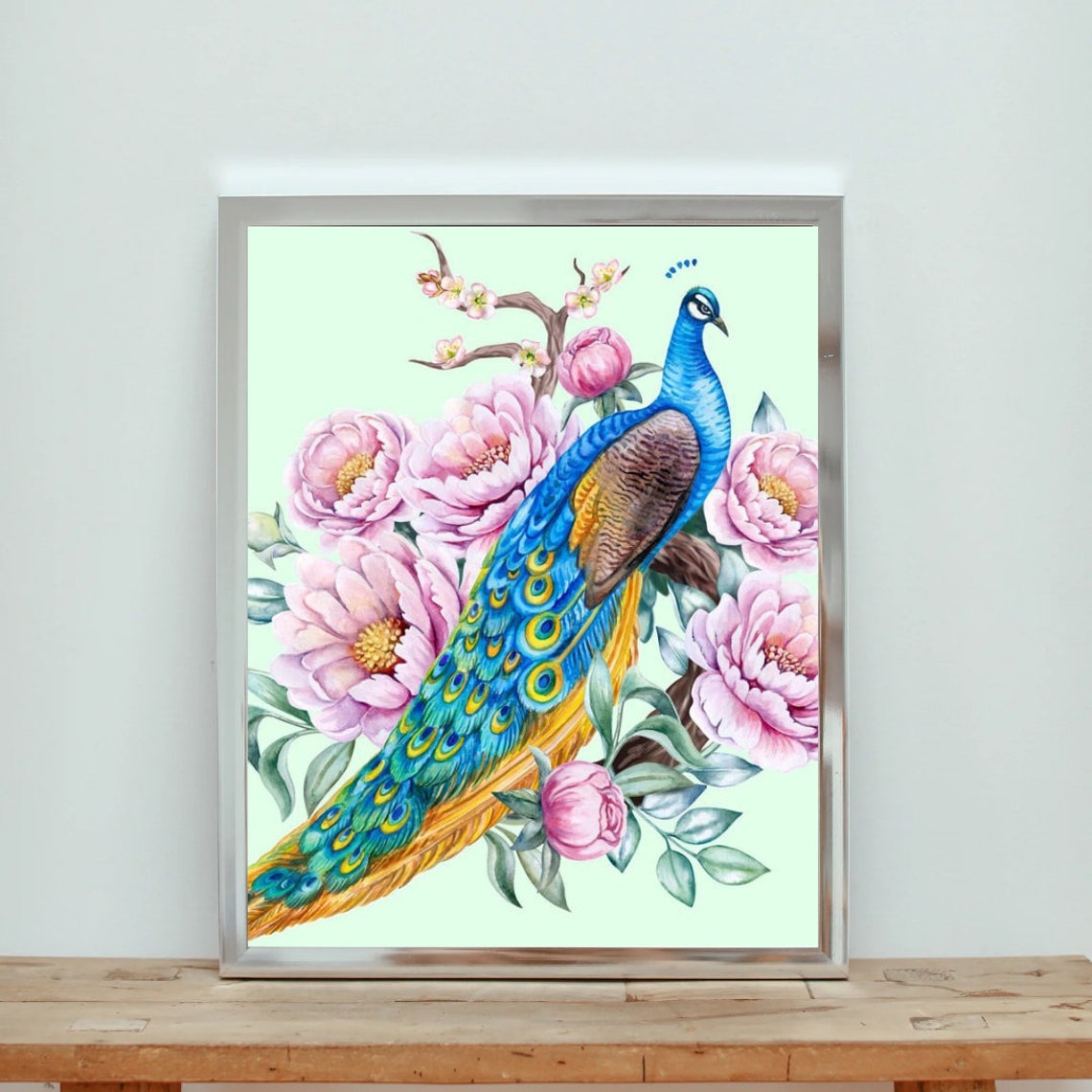 Digital Peacock Paintingdigital Download, Wall Hanging, House Warming ...