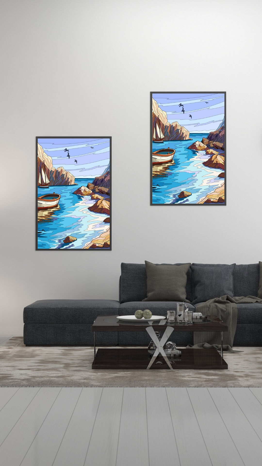 Digital Sea Beach Paintingdigital Download Wall Hanging - Etsy