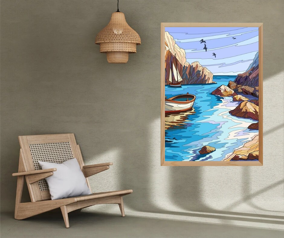Digital Sea Beach Paintingdigital Download Wall Hanging - Etsy