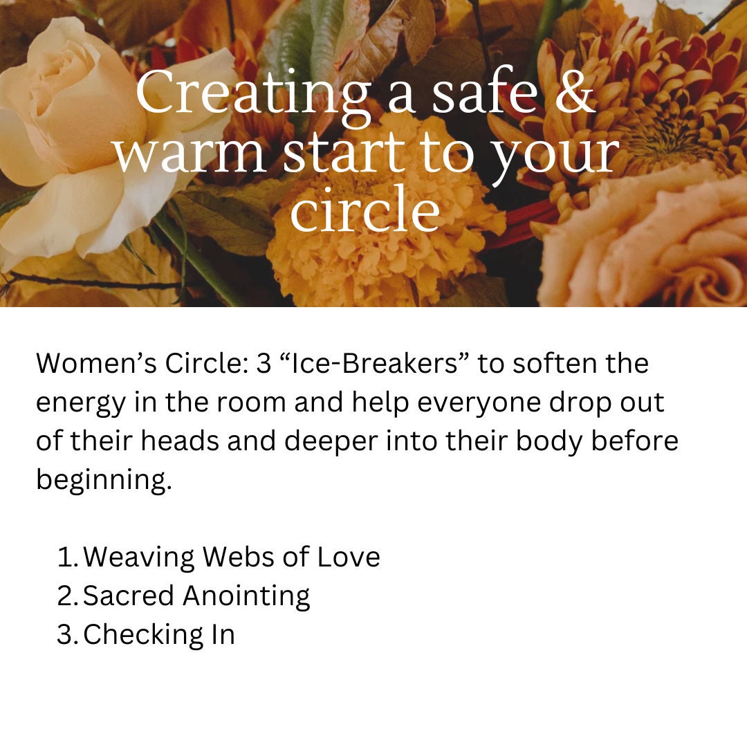 Women's Circle: 3 'ice Breakers' to Create a Safe and Welcoming Start to Your Circle. - Etsy