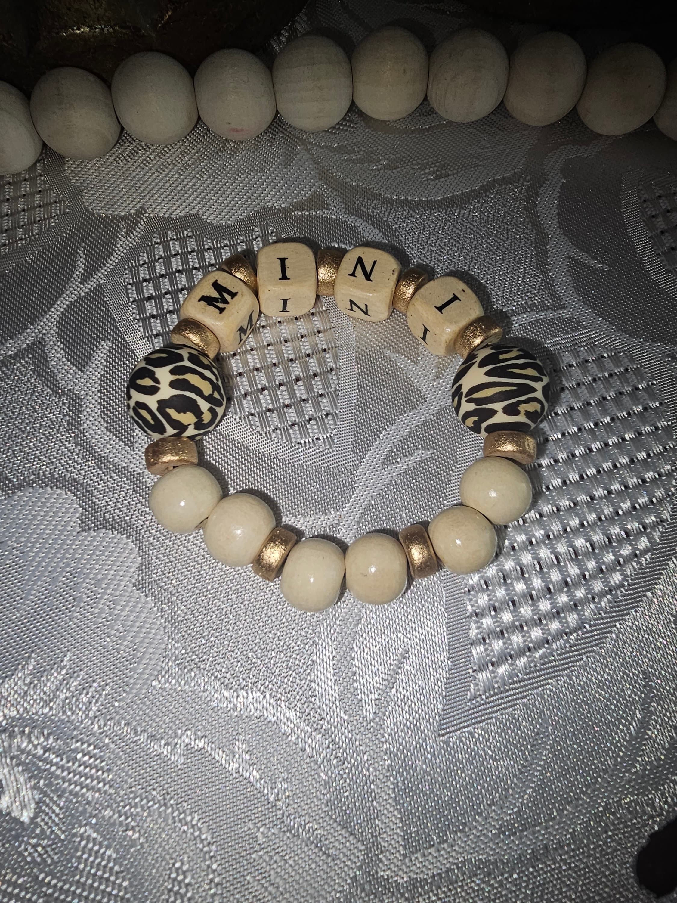Mama & Mini Wooden and Leopard Silicone Bracelet - Etsy