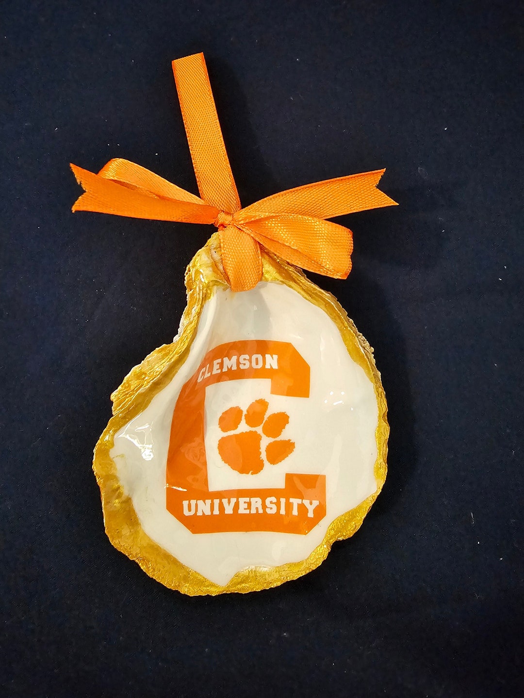 Clemson Block C Oyster Ornament - Etsy